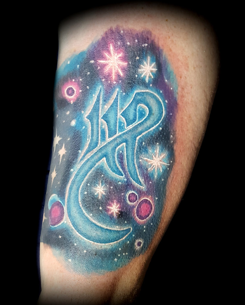 galaxy tattoo done at Masterpiece Tattoo in San Francisco